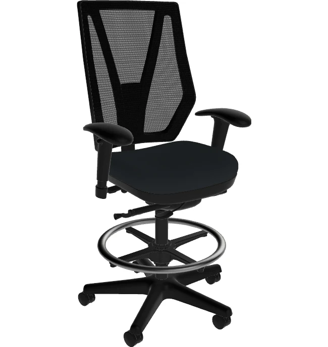 Sitmatic GoodFit Mesh Small-Scale High-Back Stool, Black - Overstock ...