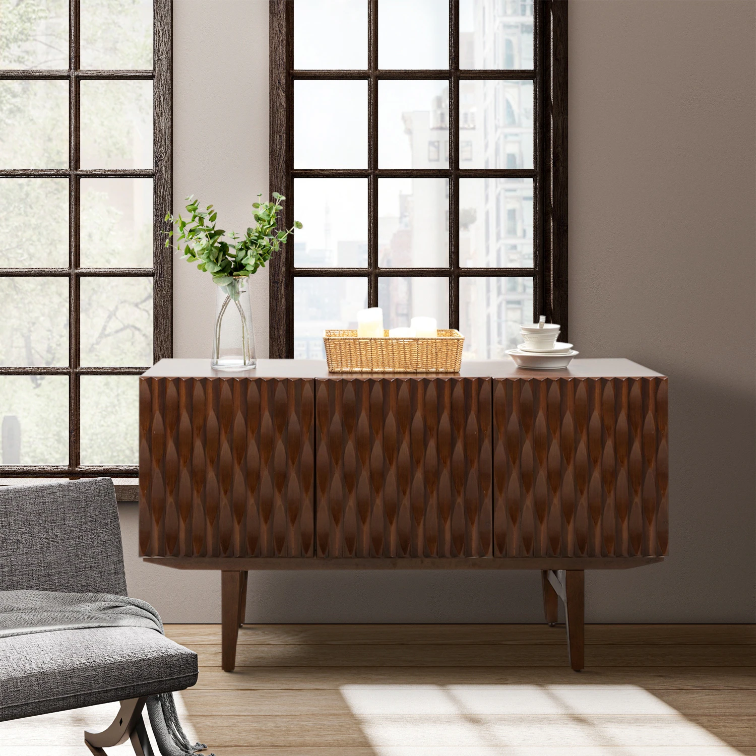 Joanna Modern Carved Geometric Patterns Sideboard By HULALAHOME ...