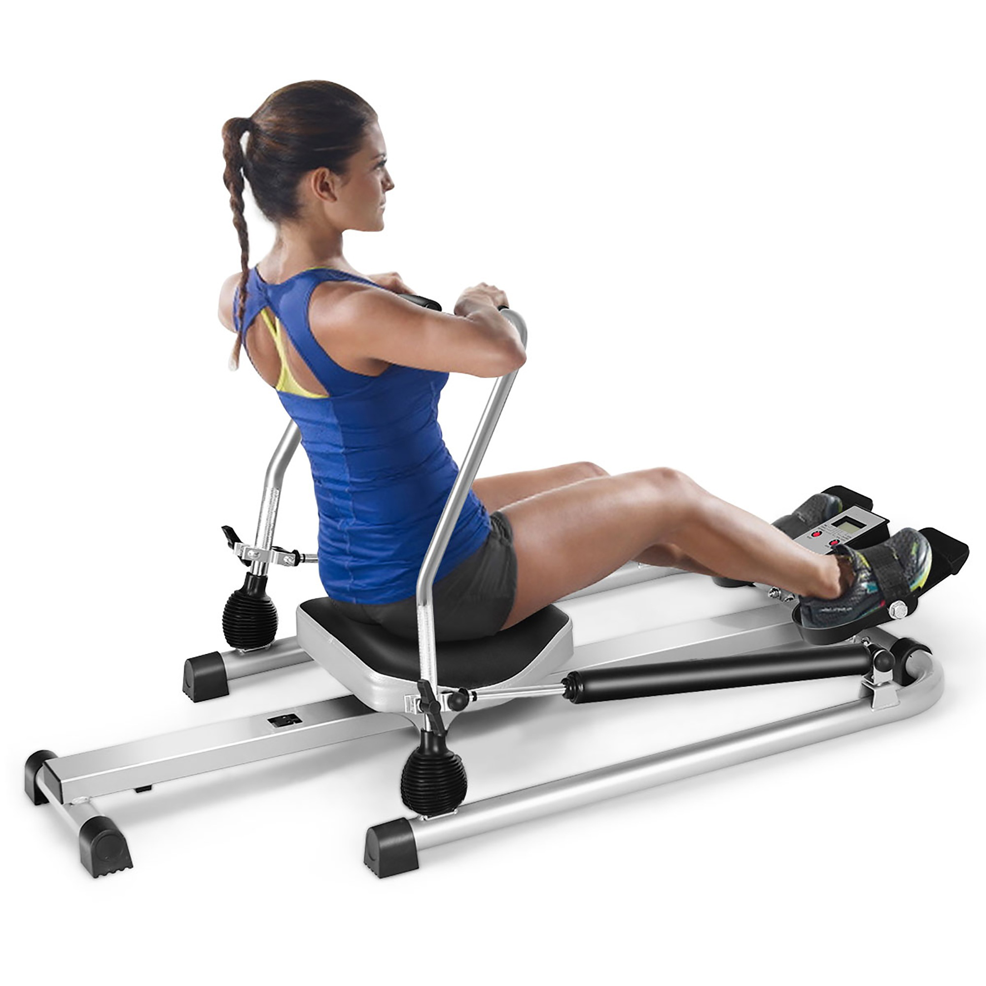 Total Motion Rower with LCD Monitor w/Adjustable Double Hydraulic ...
