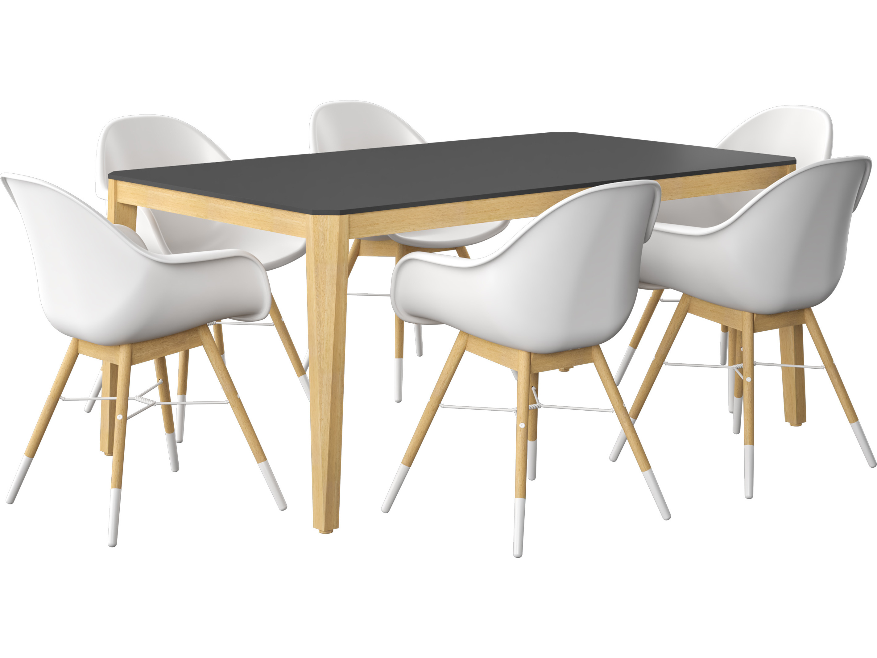 Amazonia Bahrain 170 inch Black 7 Person Outdoor Rectangular dining Set ...