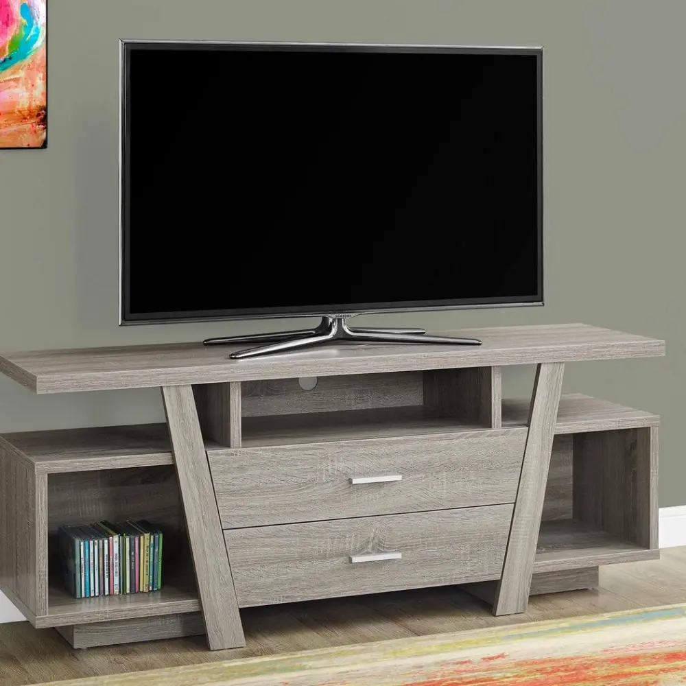 Monarch Specialties 60 in. TV Stand with Storage Drawers - Overstock ...