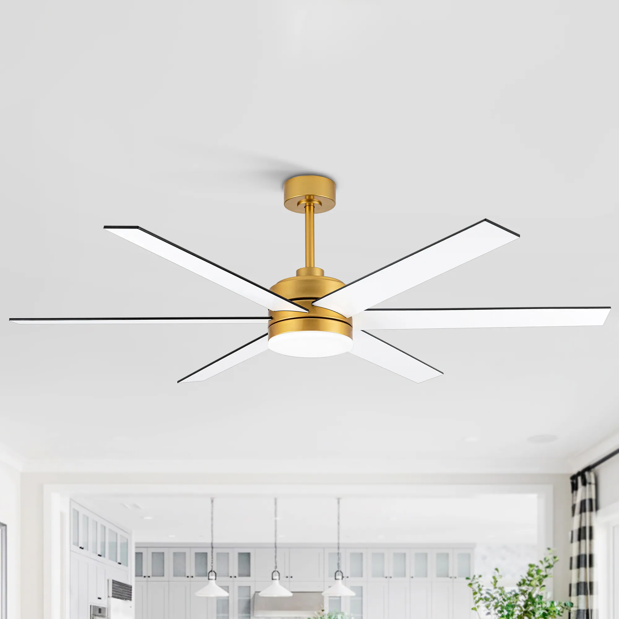 65 Inch Gold LED Ceiling Fan with Light and Remote(6-Blade) - Costco ...