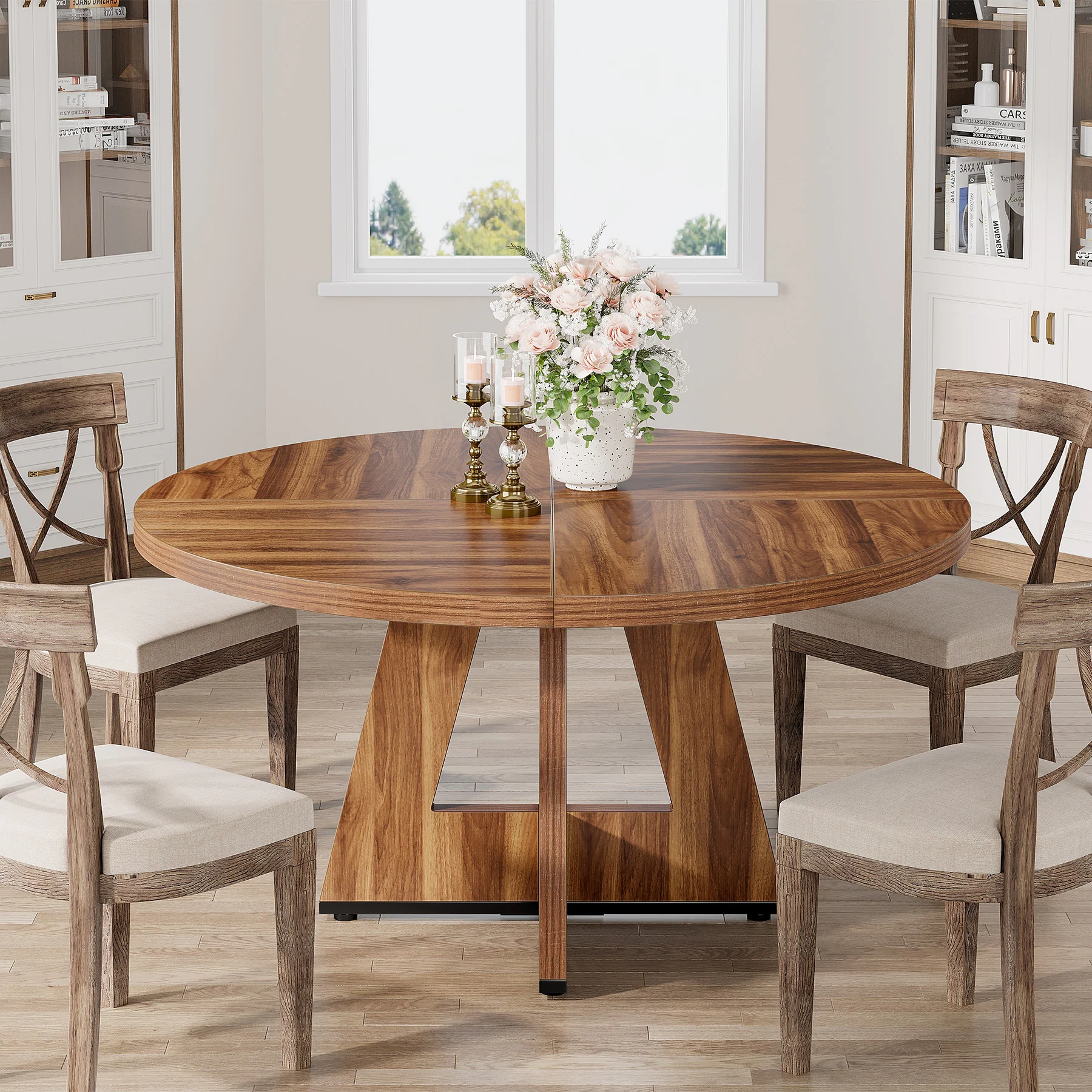 47 Inch Farmhouse Round Dining Table for 4 Kitchen Table - Costco Arizona