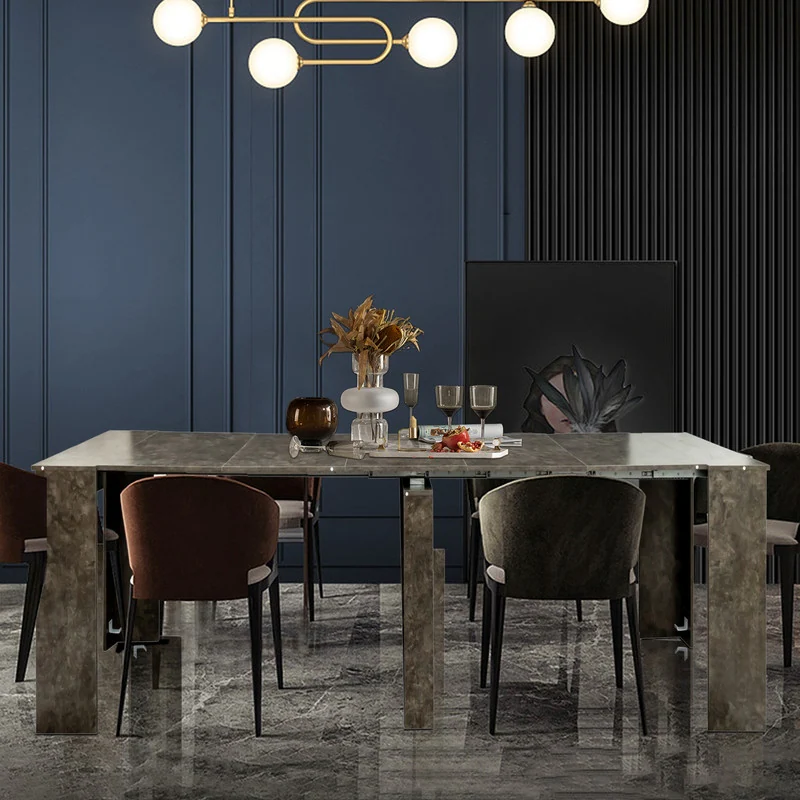 Foldable Dining Table for 6-12 People, Extends to 118 inchConsole Table ...