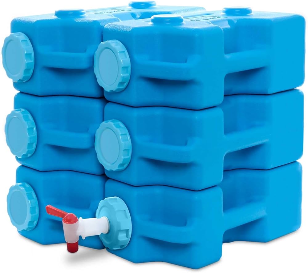 AquaBrick Emergency Water Storage Containers w Ventless Spigot Cap, 100 ...