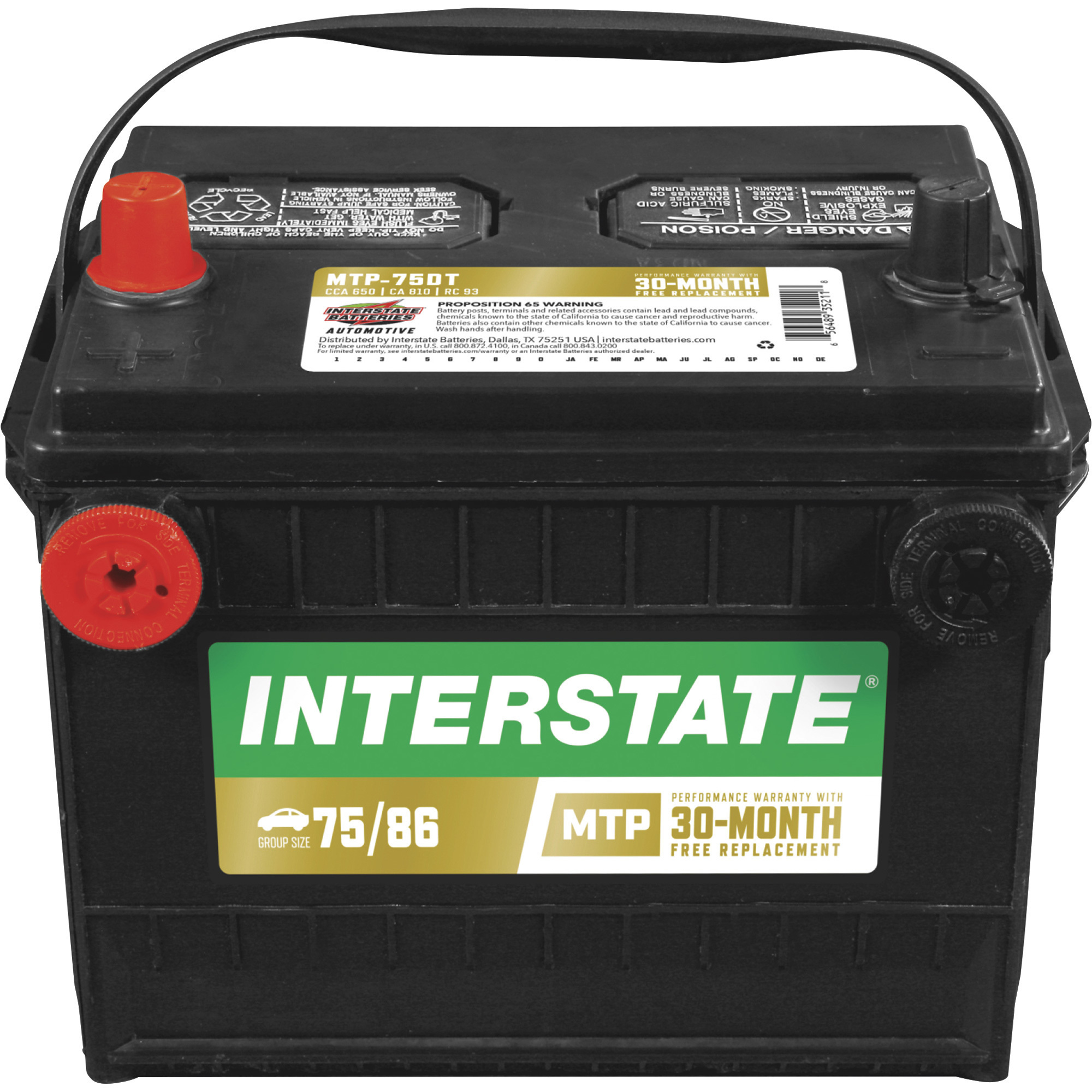 Interstate Batteries Automotive Battery, Group Size 75, 12 Volt, Model ...