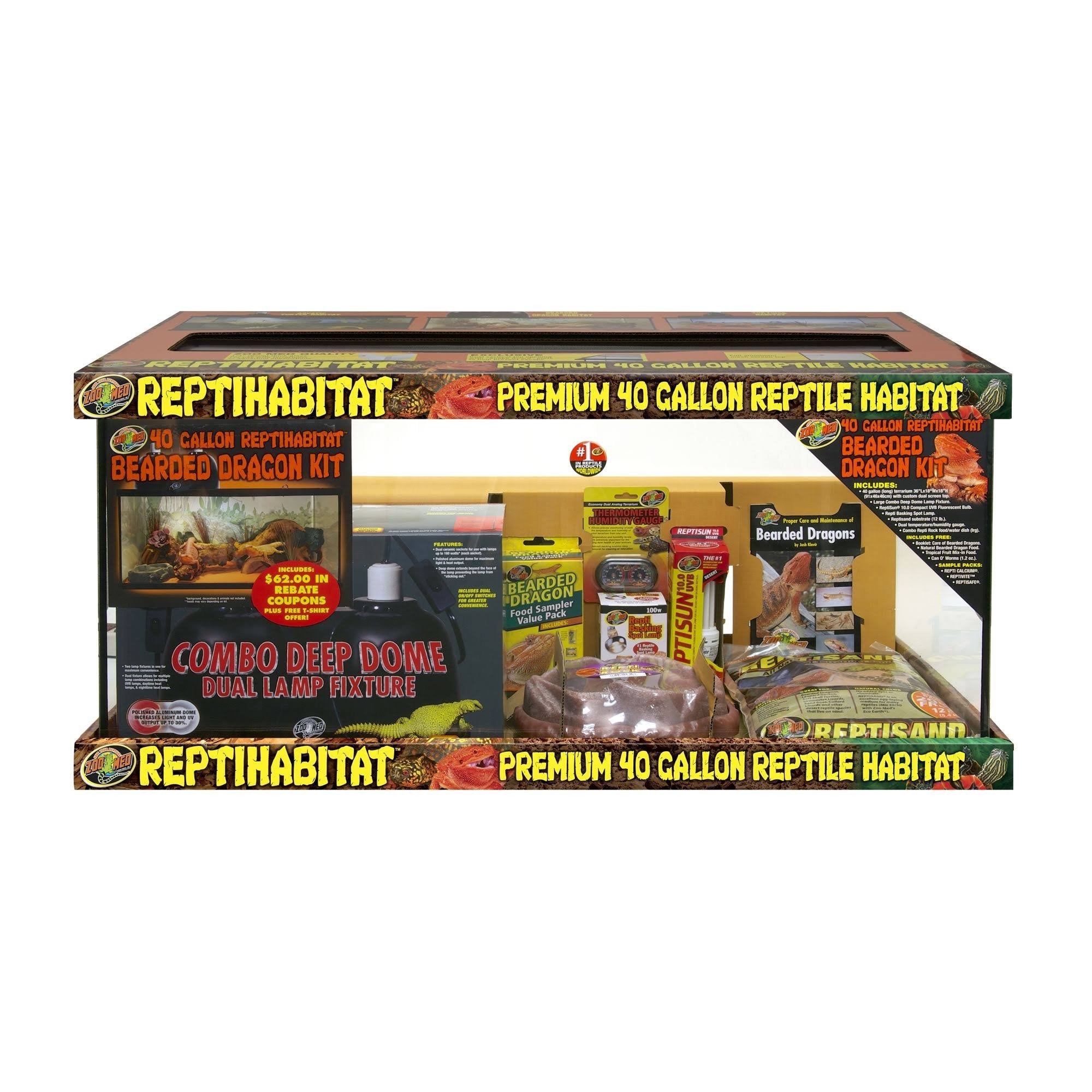 Zoo Med ReptiHabitat Bearded Dragon 40 Gallon Terrarium Kit - Costco ...