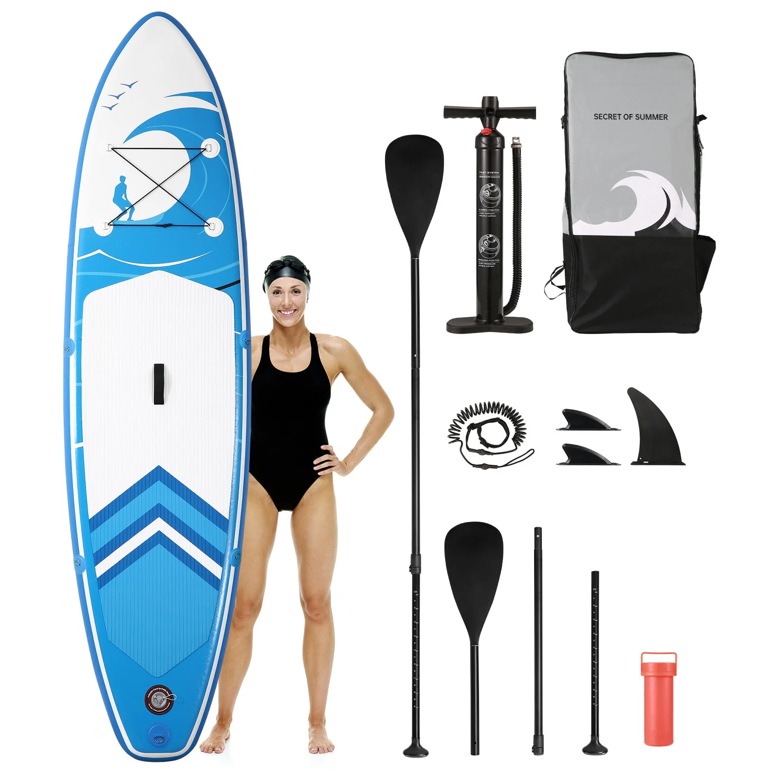 Naipo Inflatable Paddle Board Stand Up Paddle Board SUP 6 in Thick with ...