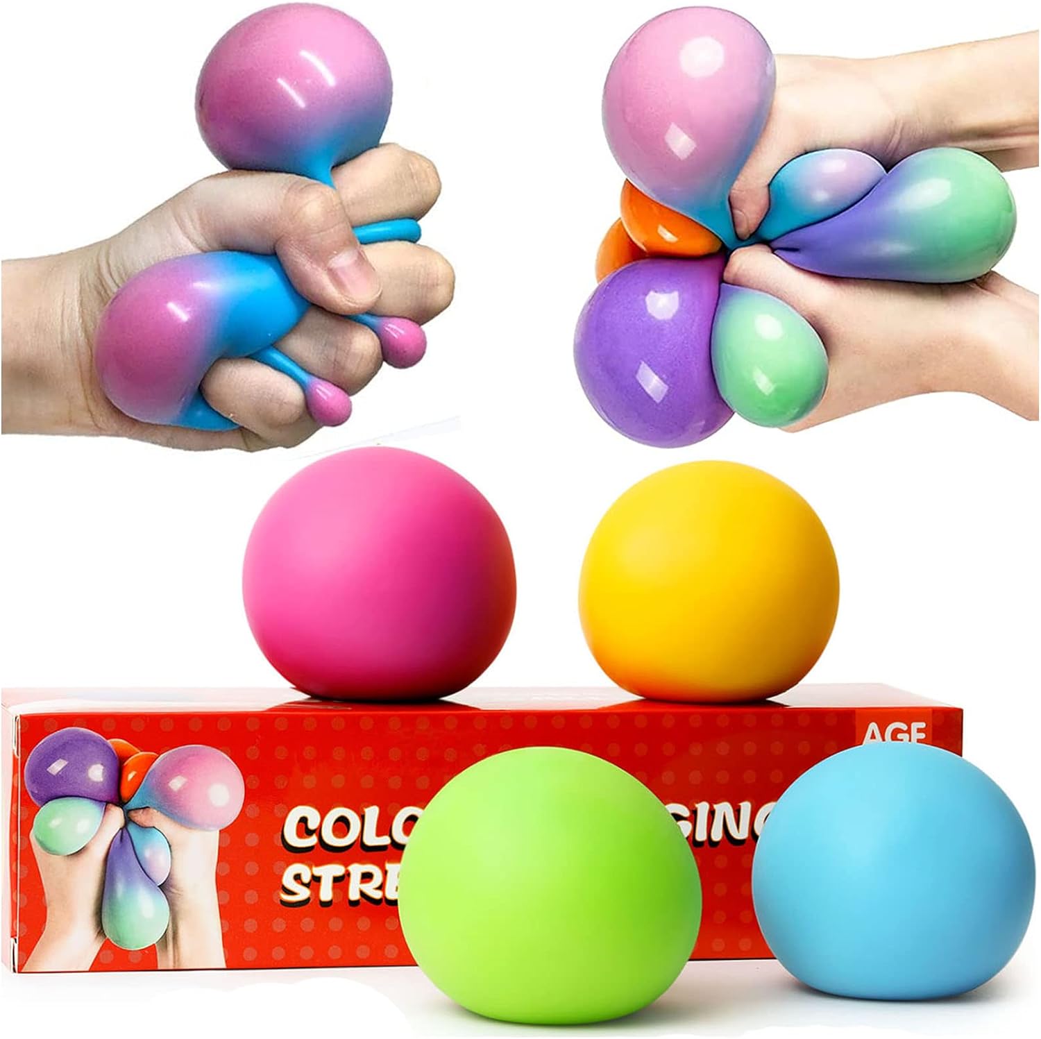 Balls for Kids – Squishy Stress Ball Fidget Toys Small Stress Balls Stress Balls Color Changing ...
