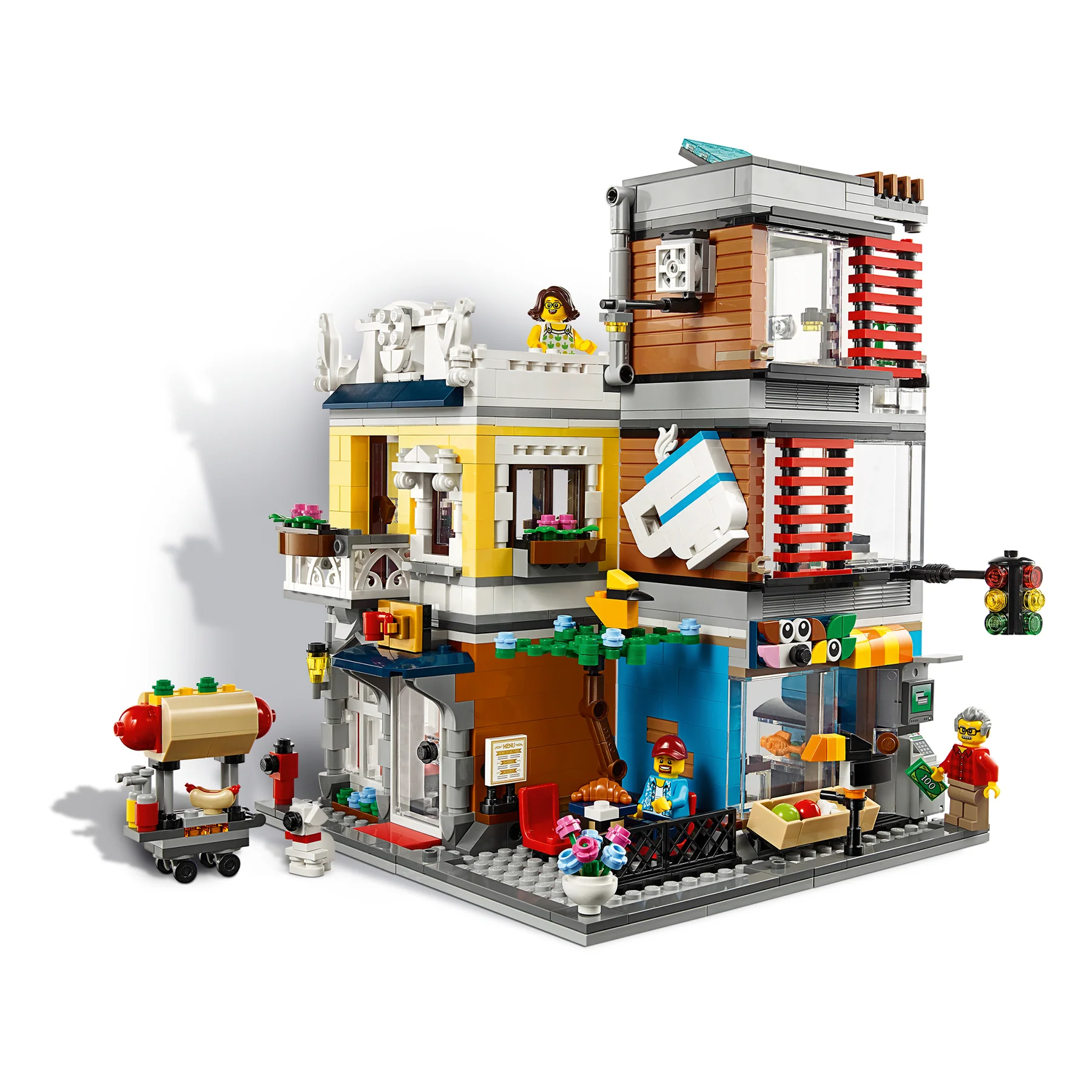 LEGO Creator 31097 3-in-1 Townhouse Pet Shop & Cafe Building Kit (969 ...