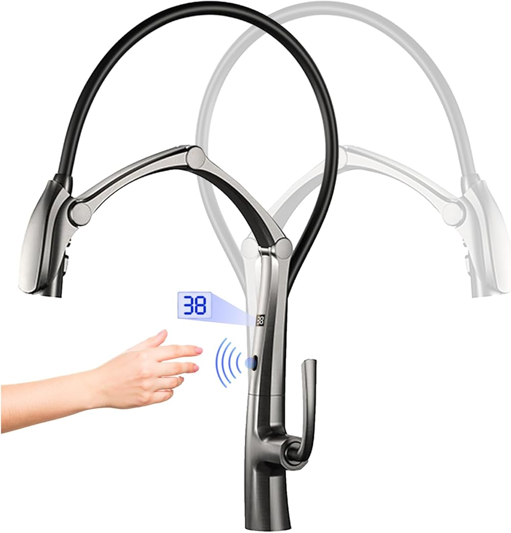 Touchless Kitchen Faucet with Pull Down Sprayer, Magnetic Docking Spray ...