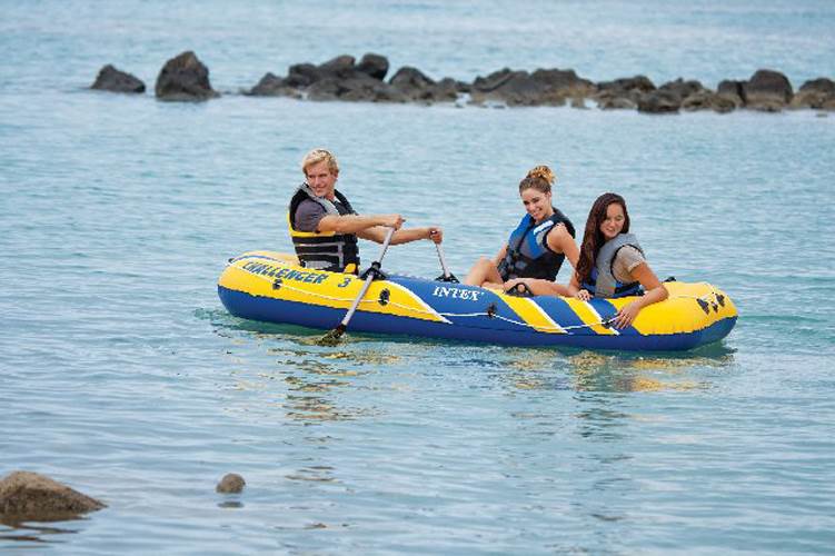 INTEX Challenger 3 Inflatable Boat Set with Pump & Oars | 68370EP (Used ...