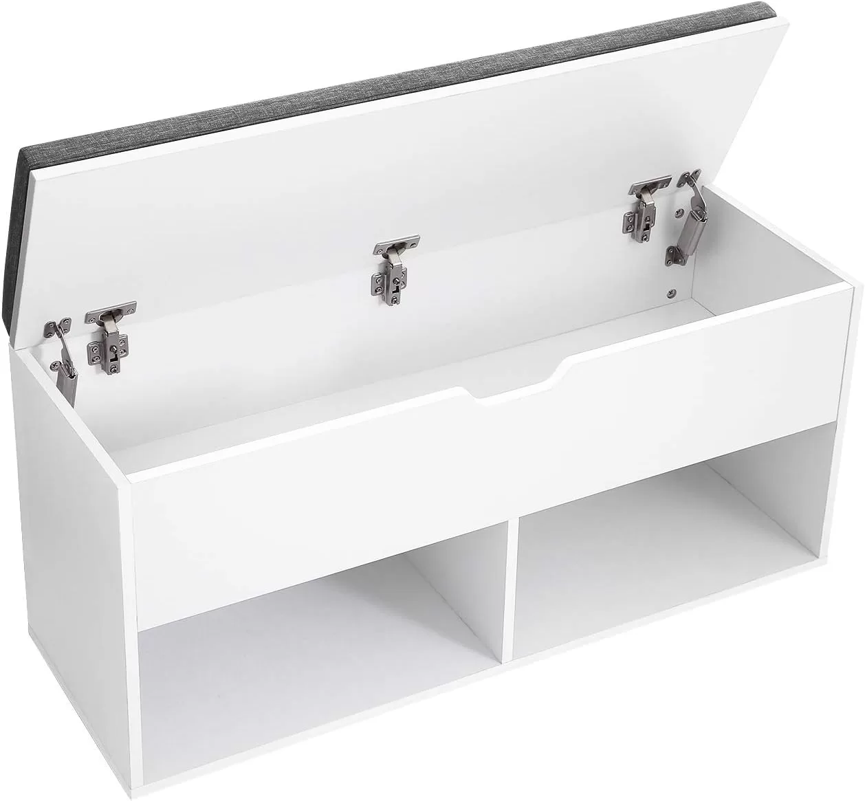 VASAGLE Shoe Bench, Storage Bench with 2 Open and 1 Closed Compartments ...