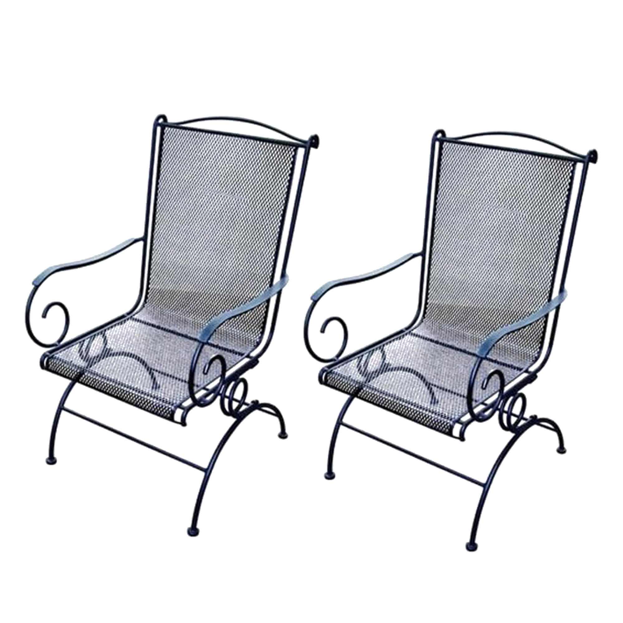 Woodard Uptown Patio Steel Mesh Coil Spring Rocker Chair, Black (2 Pack ...