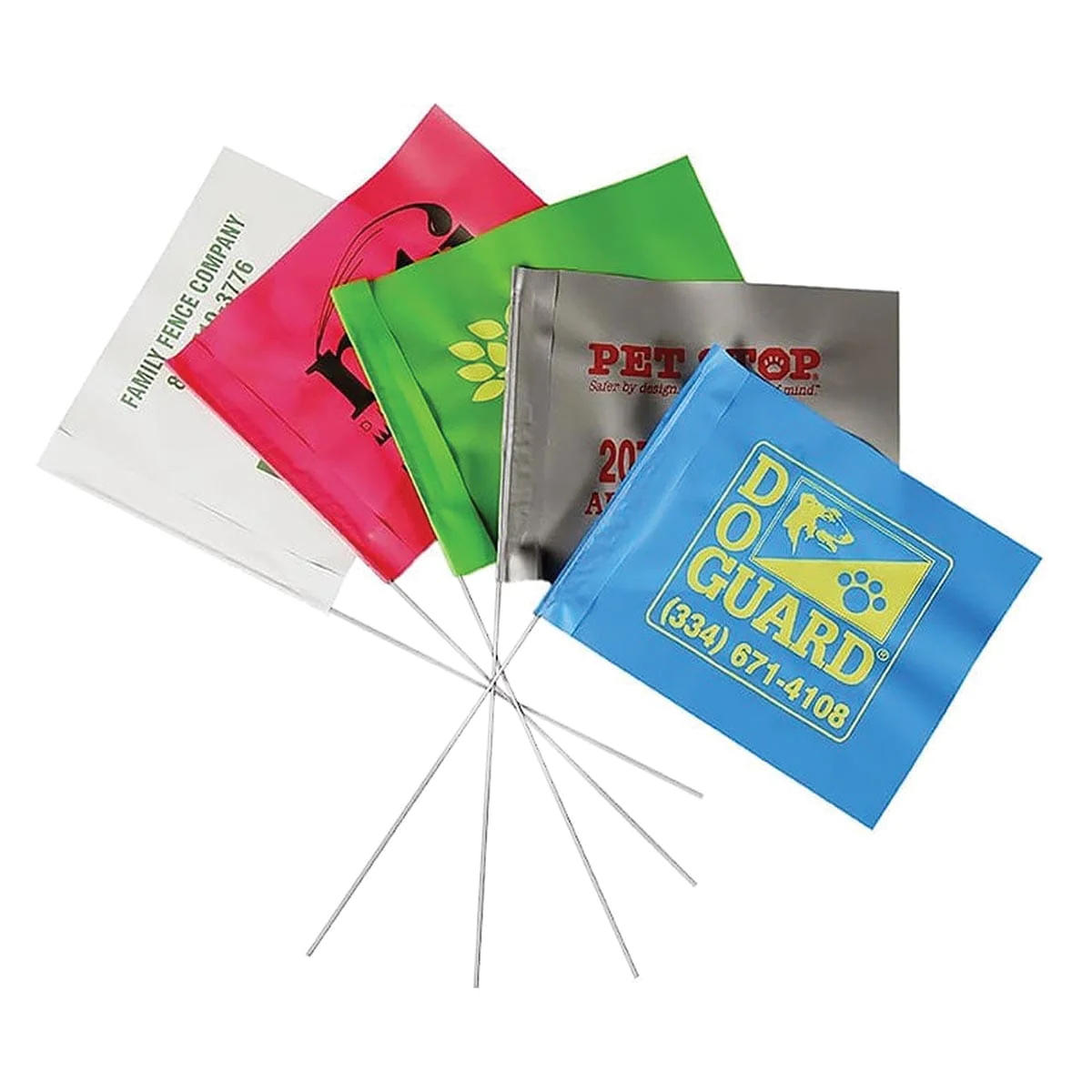 Custom Print Marking Flag, 4"x5", 18" PVC stake, 1000 PK - Arizona Outlet