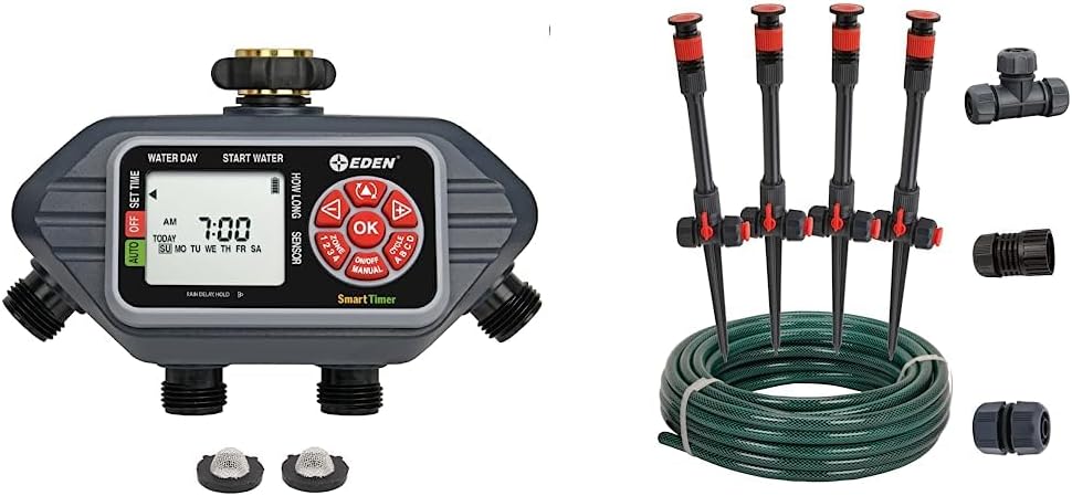 Eden 93413 Programmable Digital Water Timer 4-Zone & 98063 Multi ...