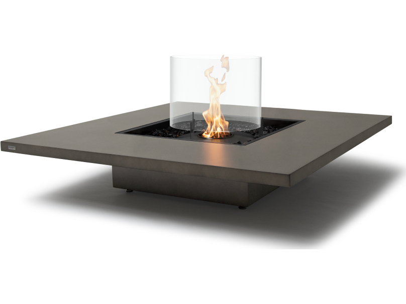Vertigo 50 Concrete Natural G16T 50'' Wide Square Fire Pit Table with Gas LP/NG Stainless Steel ...
