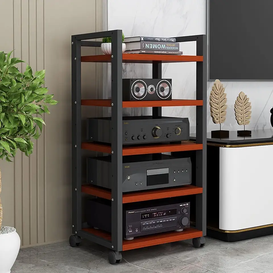 AV Media Stand 4/5/6-Tier Movable Tower for Home Theater Entertainment ...