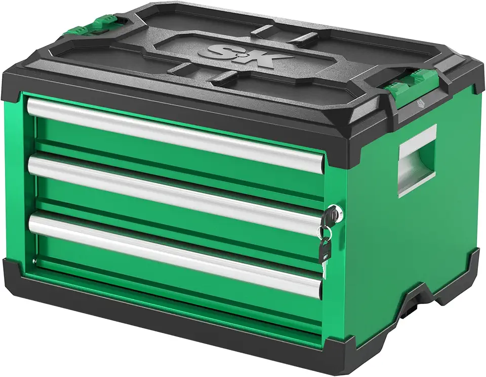 SK Modular Stackable Storage Tool Box, 20.5 Inch, 3-Drawer Steel Box ...