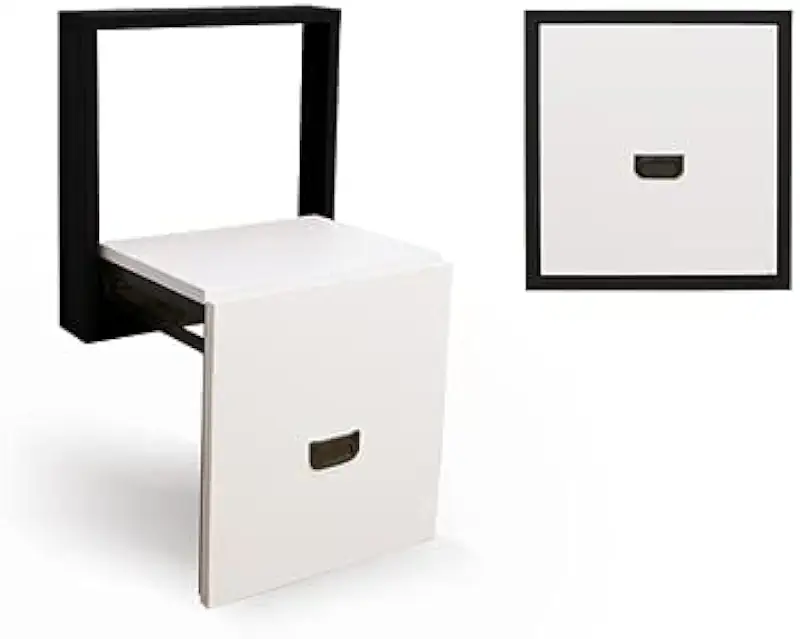 Wall-Mounted Folding Stool,，Solid Wood Invisible Shoe Changing Stool ...
