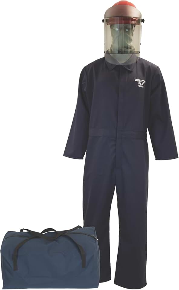 OBERON Arc Flash Coverall Kit – 12 CAL - Includes Hard Cap, Face Shield ...