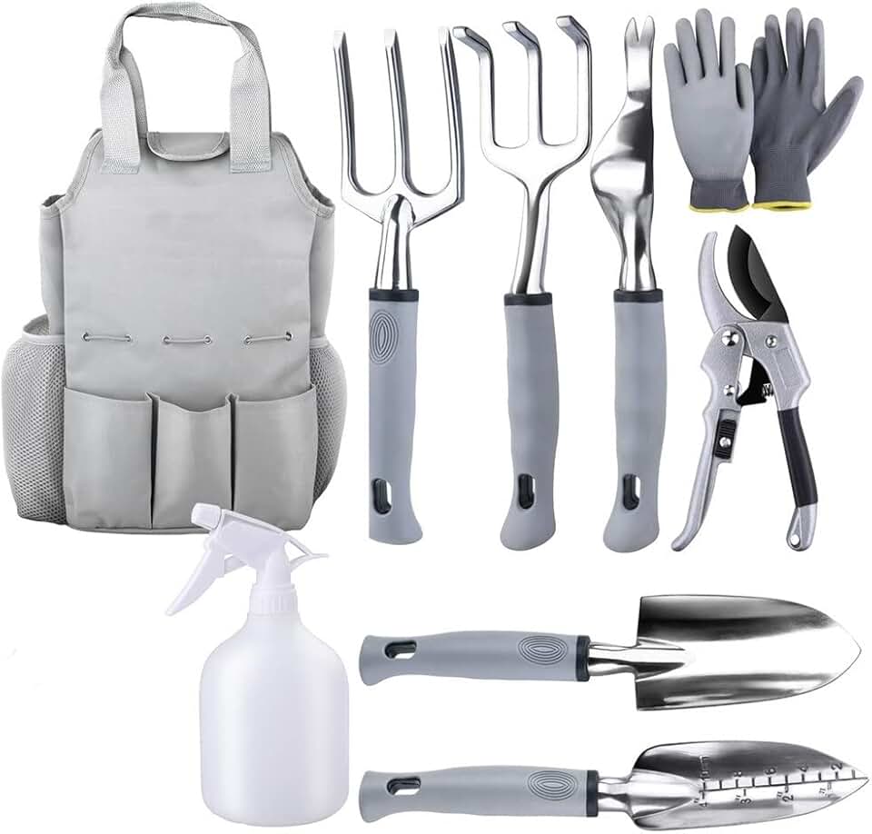 Portable Gloves 9 Pack Scarifier Tool Bag Space Aluminum Garden Tool ...