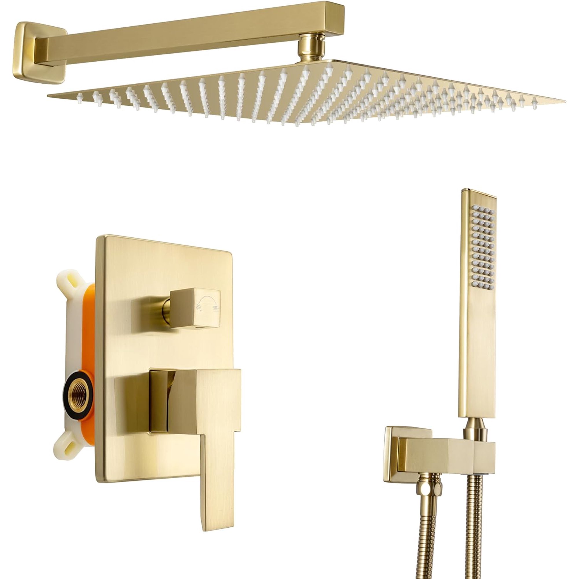 Rain Shower System Wall Mounted Bathroom Shower Faucet Set 12 Inch ...