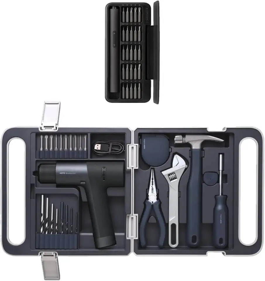 HOTO Cordless Brushless Drill Tool Set Bundle with 25 in 1 Precision ...