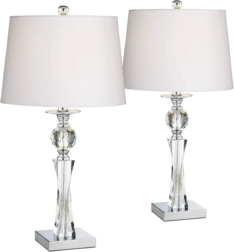 Vienna Full Spectrum Julian Modern Glam Luxury Table Lamps 25" High Set ...