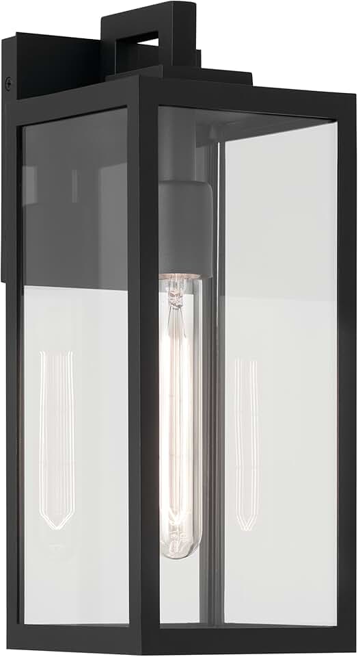 Kichler Branner 1-Light Textured Black Luxe Updated Traditional Outdoor ...