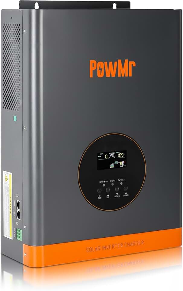 PowMr 3000W 24V Hybrid Solar Inverter, Off Grid Low Frequency Pure sine ...