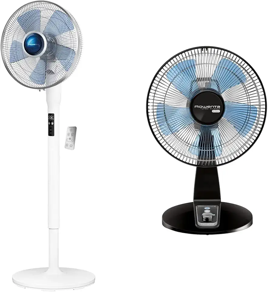 Rowenta Turbo Silence Standing Floor Fan with Remote 53 Inches Ultra ...