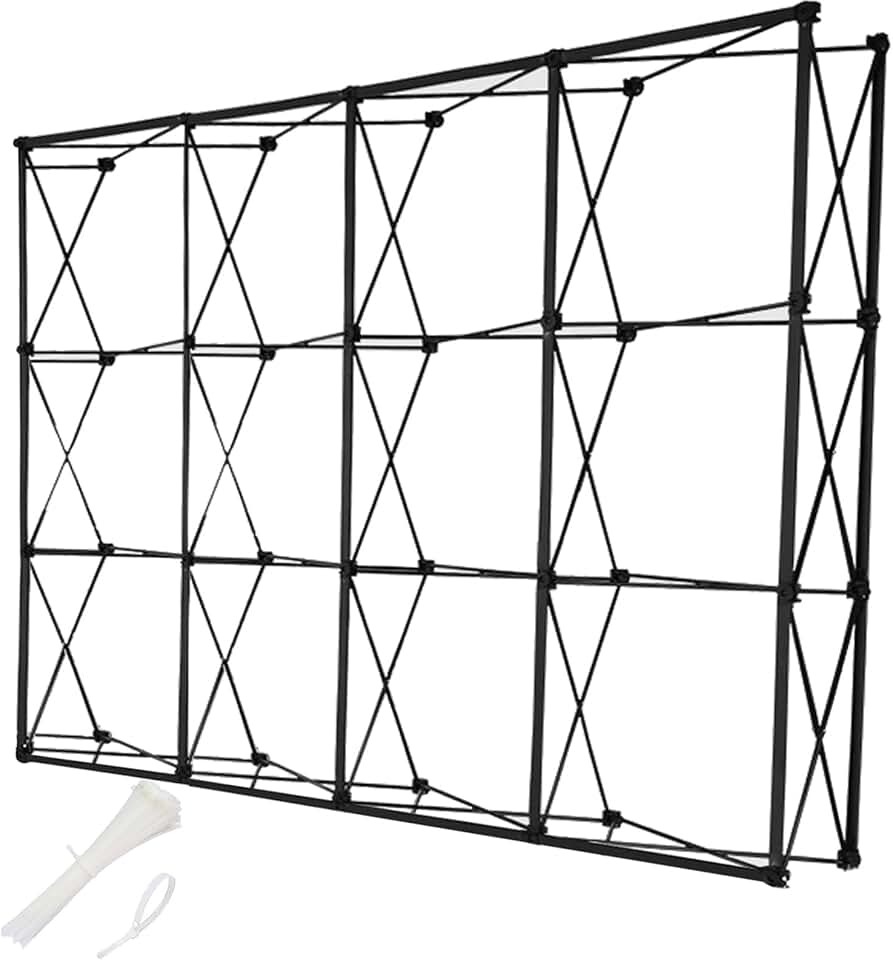 Portable Pop Up Display Stand, Tension Backdrop Booth Frame, Fabric ...