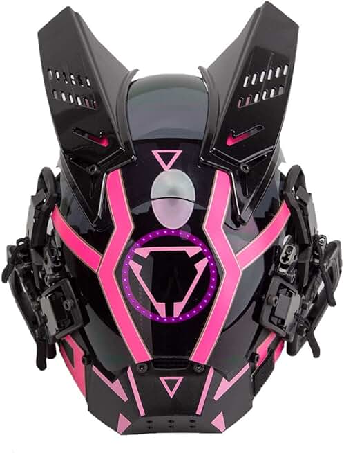 Punk Gothic Cyber Mask with LED, Techwear Futuristic Full Face Mask ...