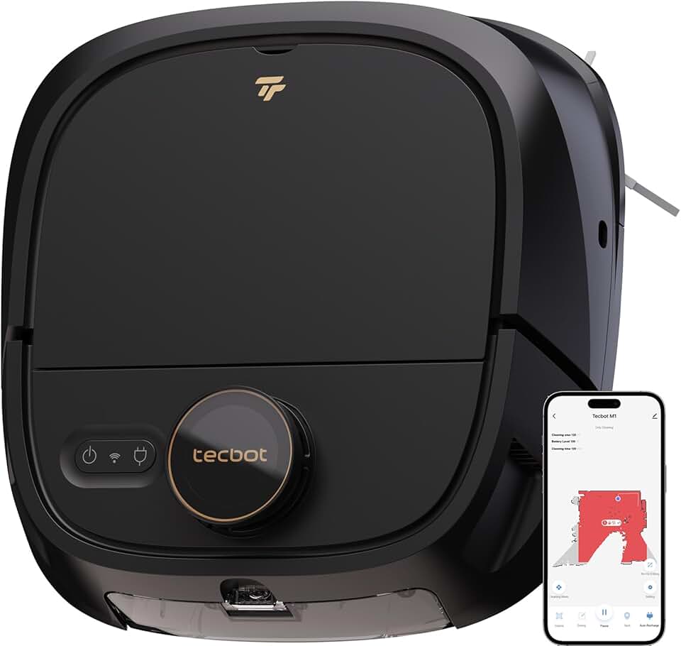 TECBOT M1 Pro Robot Vacuum and Mop - LiDAR Robotic Vacuums Cleaner for ...