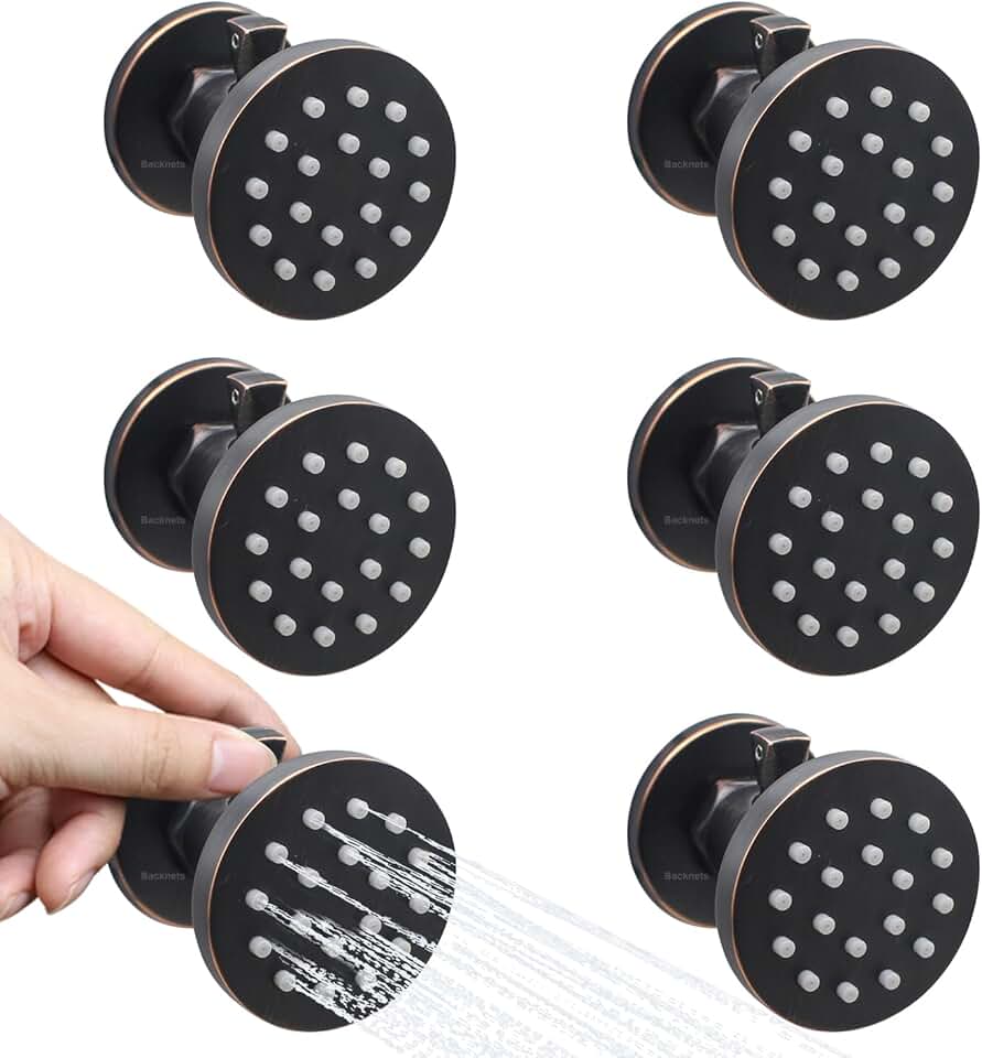 Solid Brass Shower Body Spray Jets with On Off Switch Oil Rubbed Bronze ...