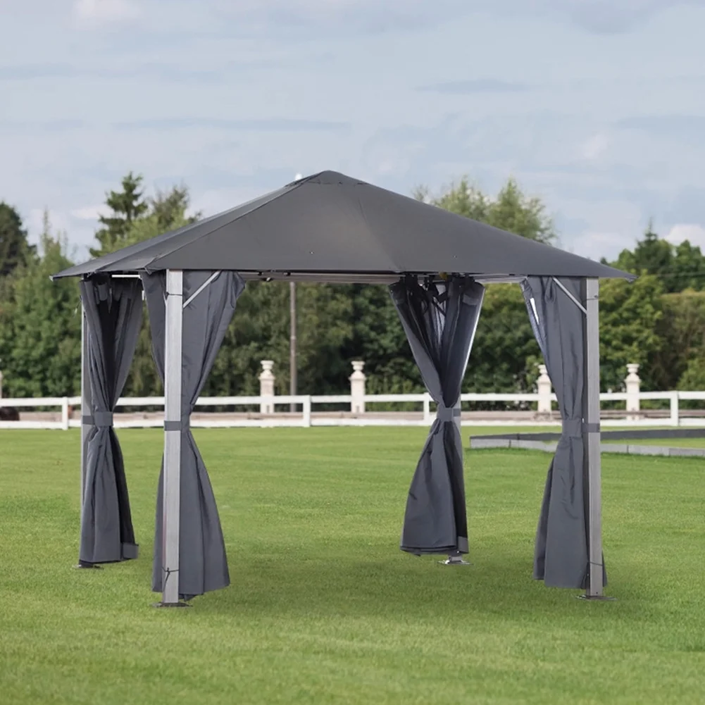 Spaco 10Ft x 10Ft Patio Gazebo-Dark Gray, Easy Up Screened Canopy for ...