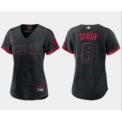 Women Cincinnati Reds Jonathan India Black 2023 City Connect Replica ...