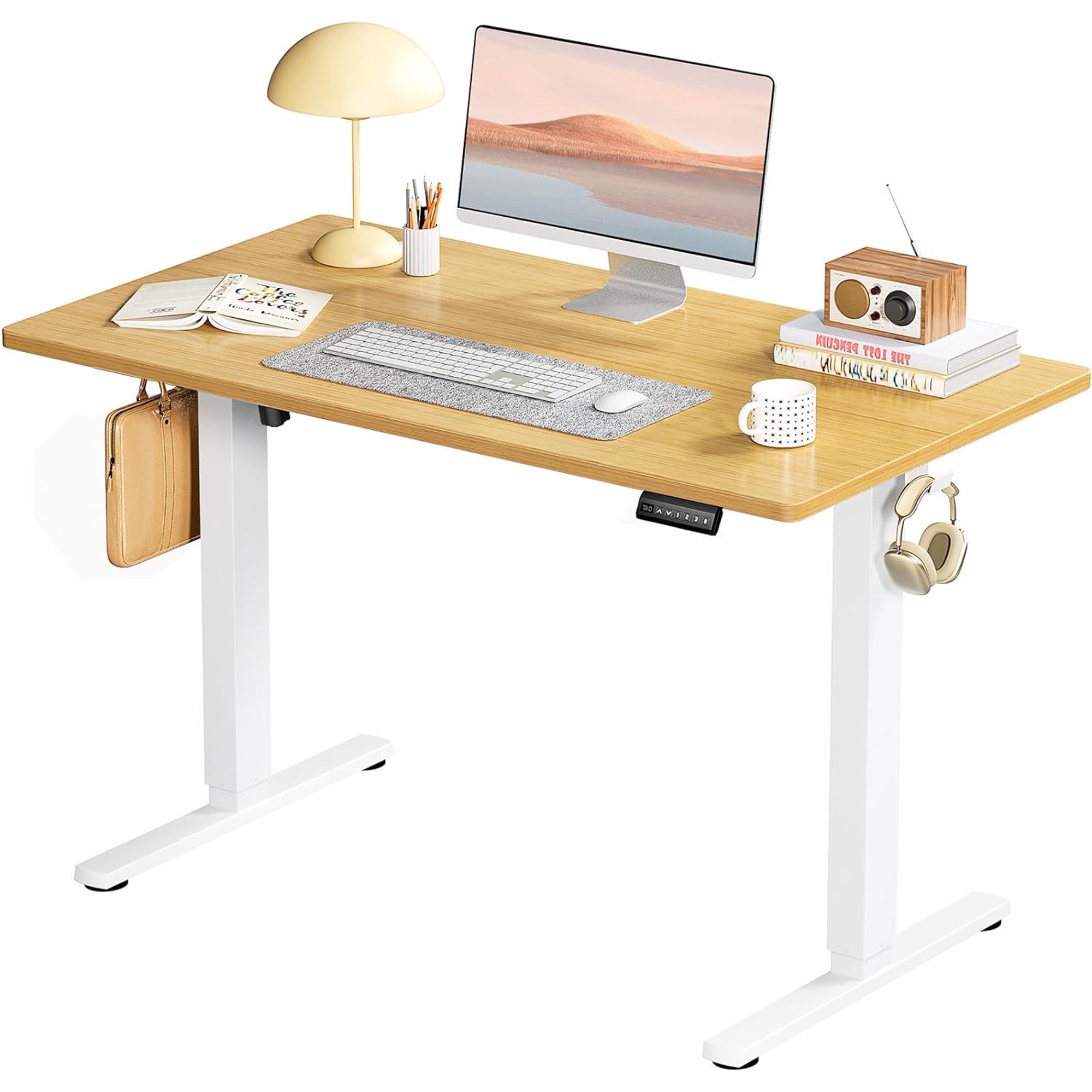 Standing Desk, Adjustable Height Electric Sit Stand Up Down Computer ...