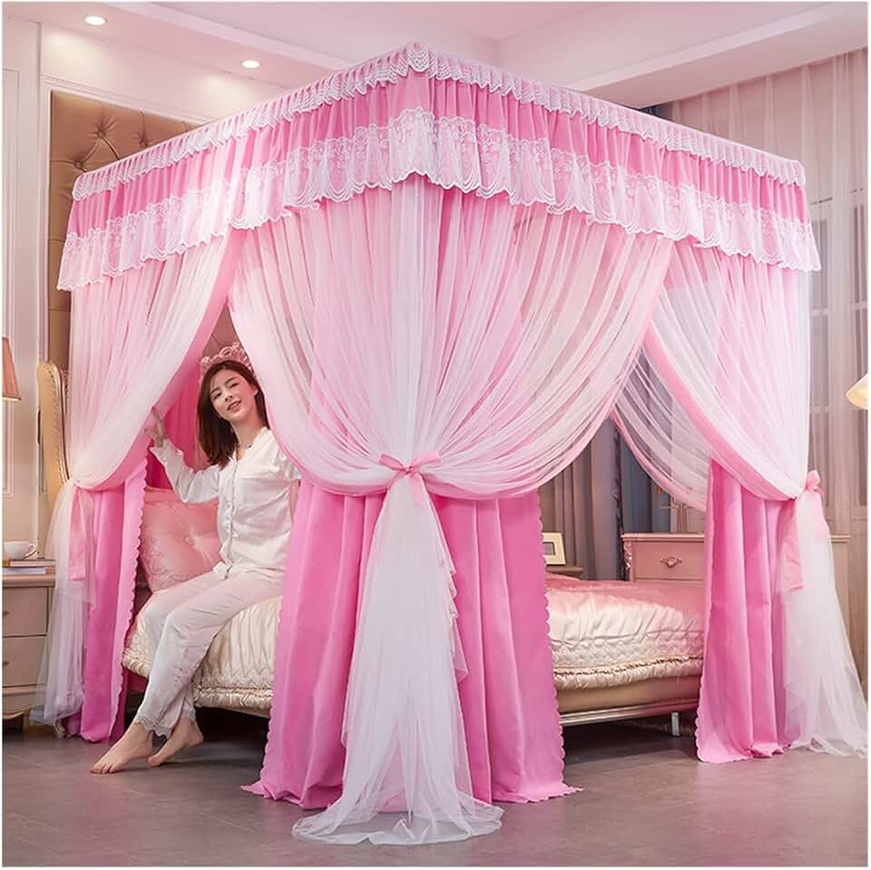 Bed Canopy Bedroom Mosquito Nets, Floor-to-Ceiling Bed Curtains for ...