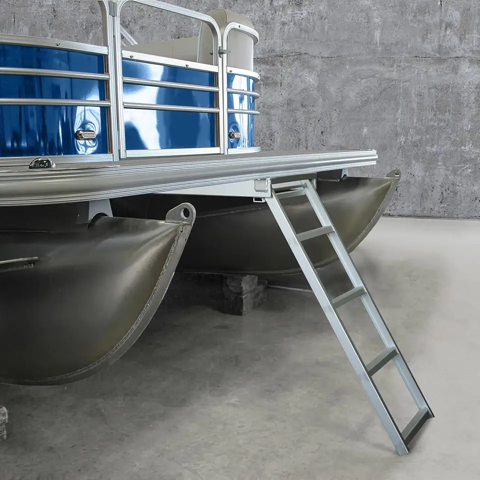 Pontoon Boat Ladder 4 Steps 300Ibs, Aluminum Undermount Pontoon Ladder ...