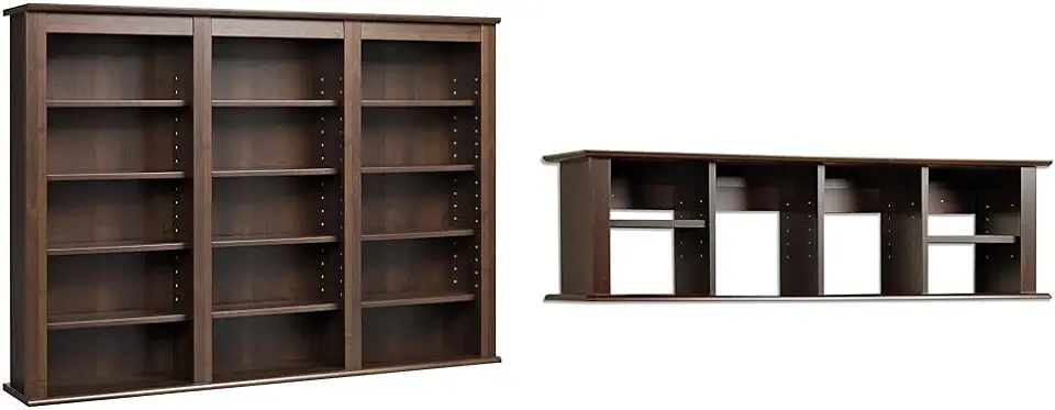 Prepac Triple Wall Mounted Storage, Espresso Wall Mounted Desk Hutch ...