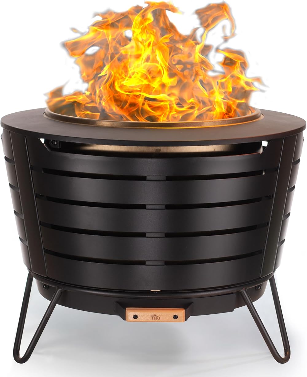 Brand Smokeless 25 in. Patio Fire Pit, Wood Burning Outdoor Fire Pit ...