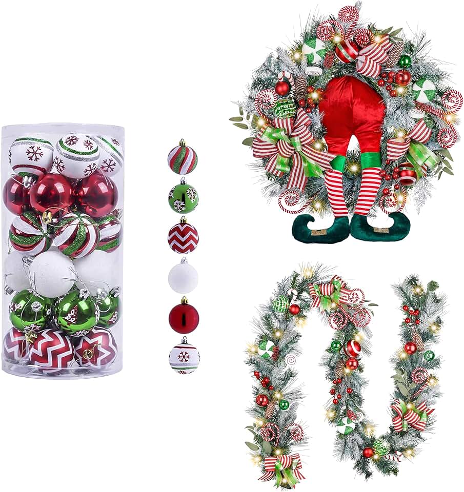 Valery Madelyn Red Green White Christmas Decorations Bundle (3 Items ...