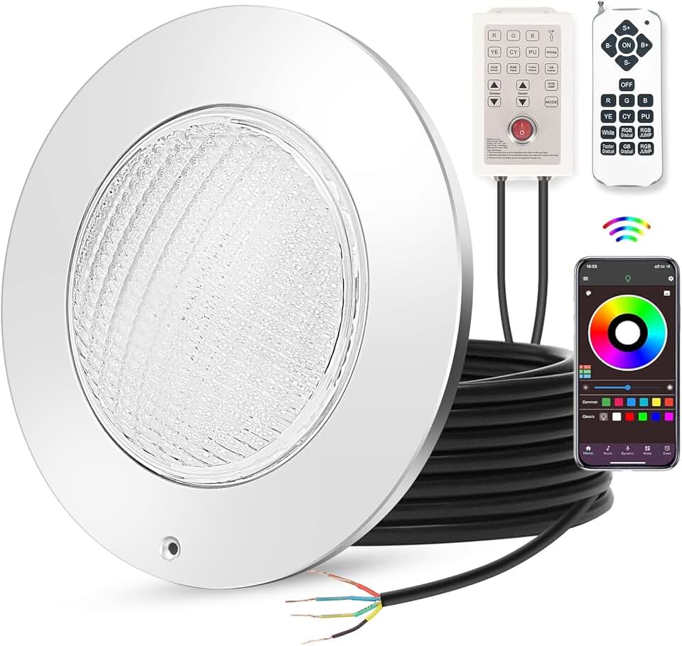 Pool Lights for Inground Pool, 54W 10 Inch Large LED Multicolor ...