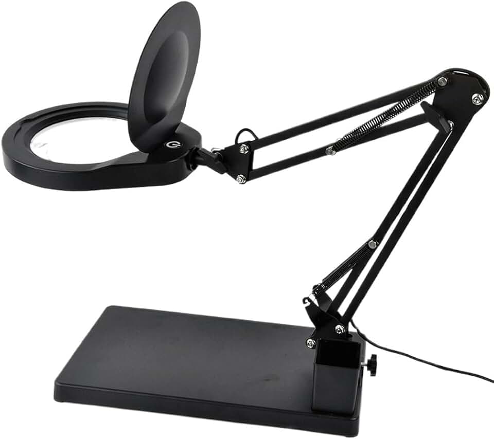 Desktop Magnifier Desk Lamp Light Large Lens Desktop Magnifier Repair ...