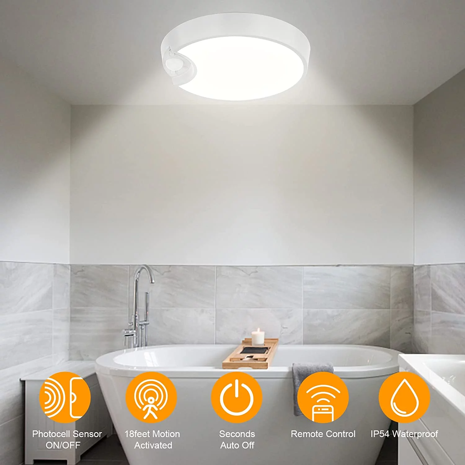 Battery Ceiling Light Motion Sensor With Remote,Wirel Rechargeable ...