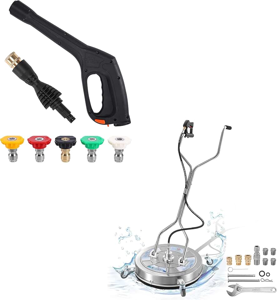 Pressure Washer Gun Kit with 5 Nozzles, 24" Pressure Washer Surface ...