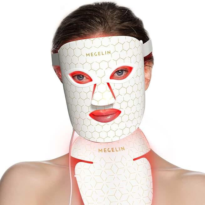 7 Colors Led Red Light Therapy Face & Neck Mask, Led Light Therapy Mask ...