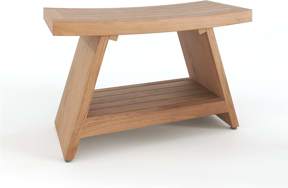 AquaTeak Patented 30" Asia Teak Shower Bench with Shelf - Costco Arizona